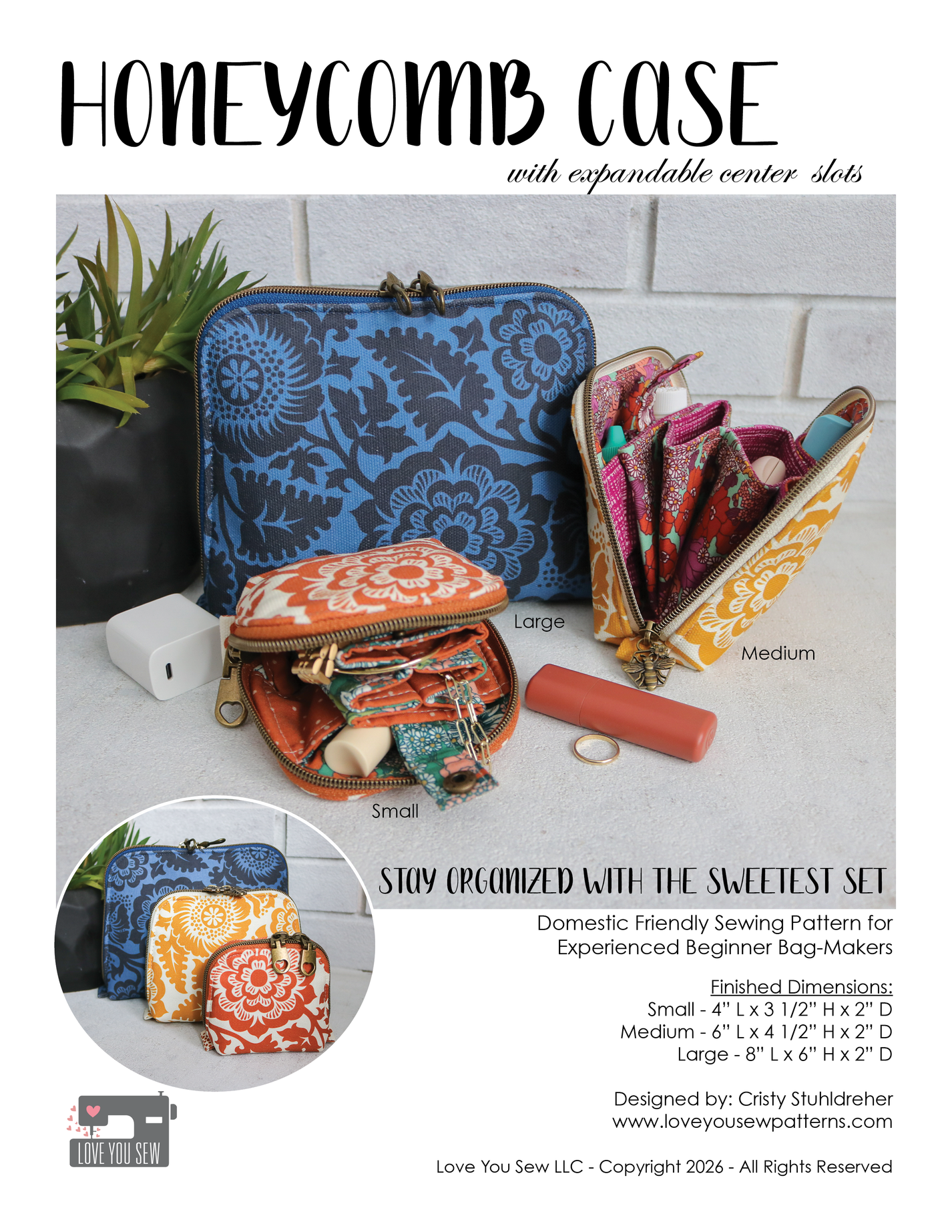 Honeycomb Case PAPER Sewing Pattern – Love You Sew Patterns
